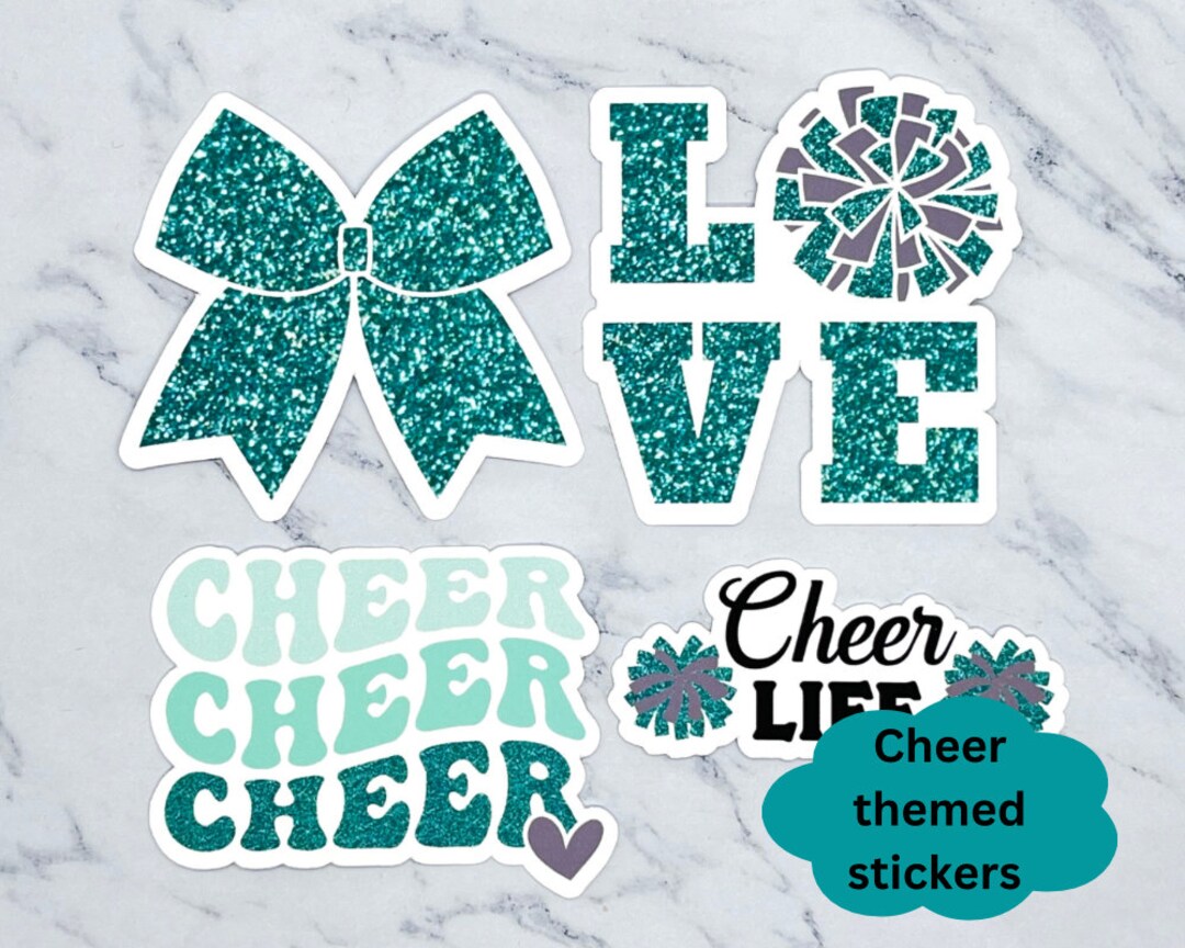 Custom Cheer Sticker Pack Cheer Bow Vinyl Sticker Cheer Sticker For Water Bottle Personalized