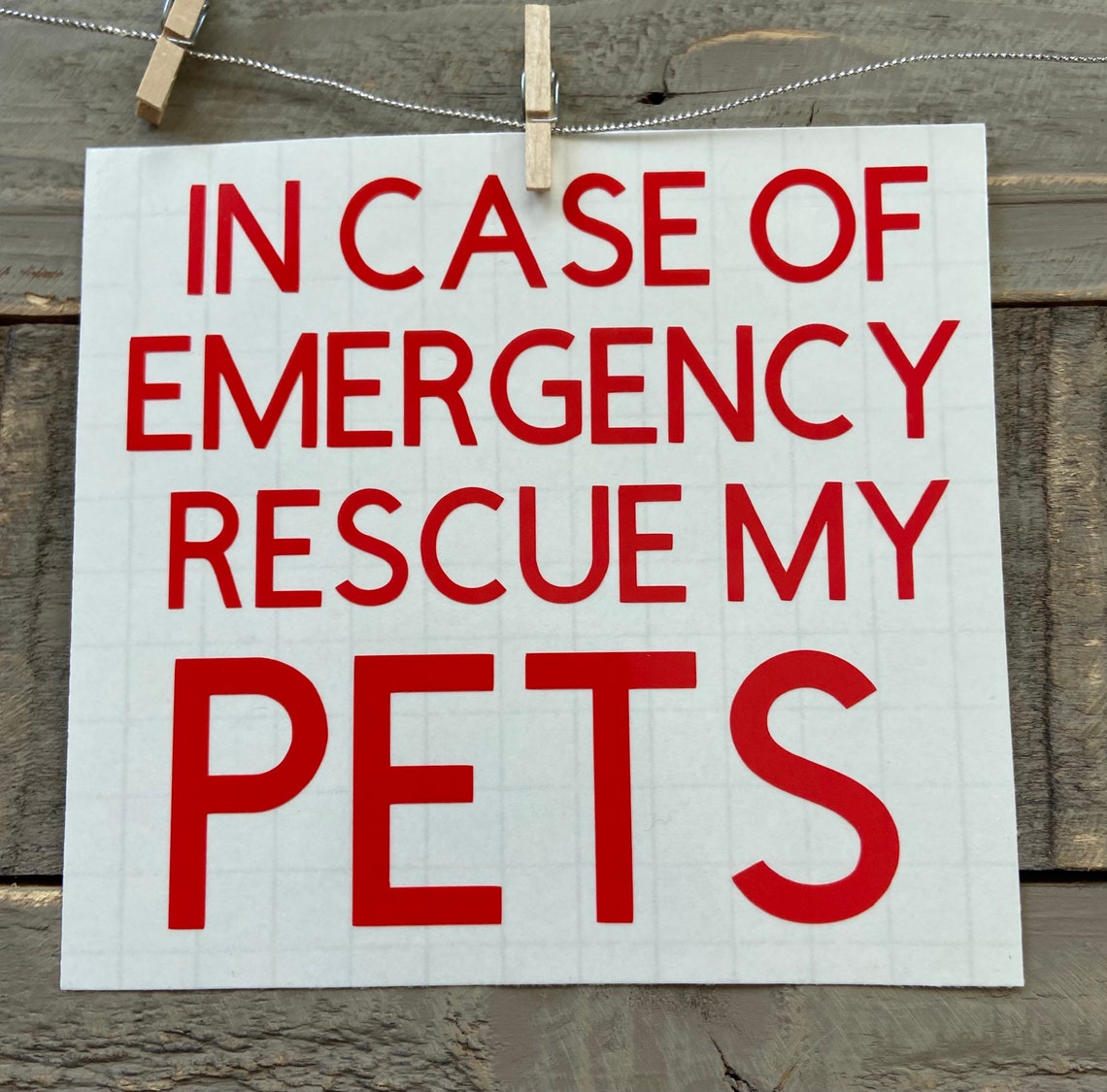 Emergency Pet Sign Rescue Animal Signs Dog Safety Cat | Etsy