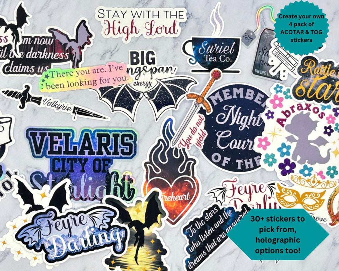 ACOTAR Fantasy Book Stickers Booktok Stickers Dragon and - Etsy