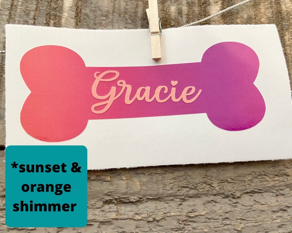 Dog Name Sticker Holographic Decals Personalized Pet Decal | Etsy