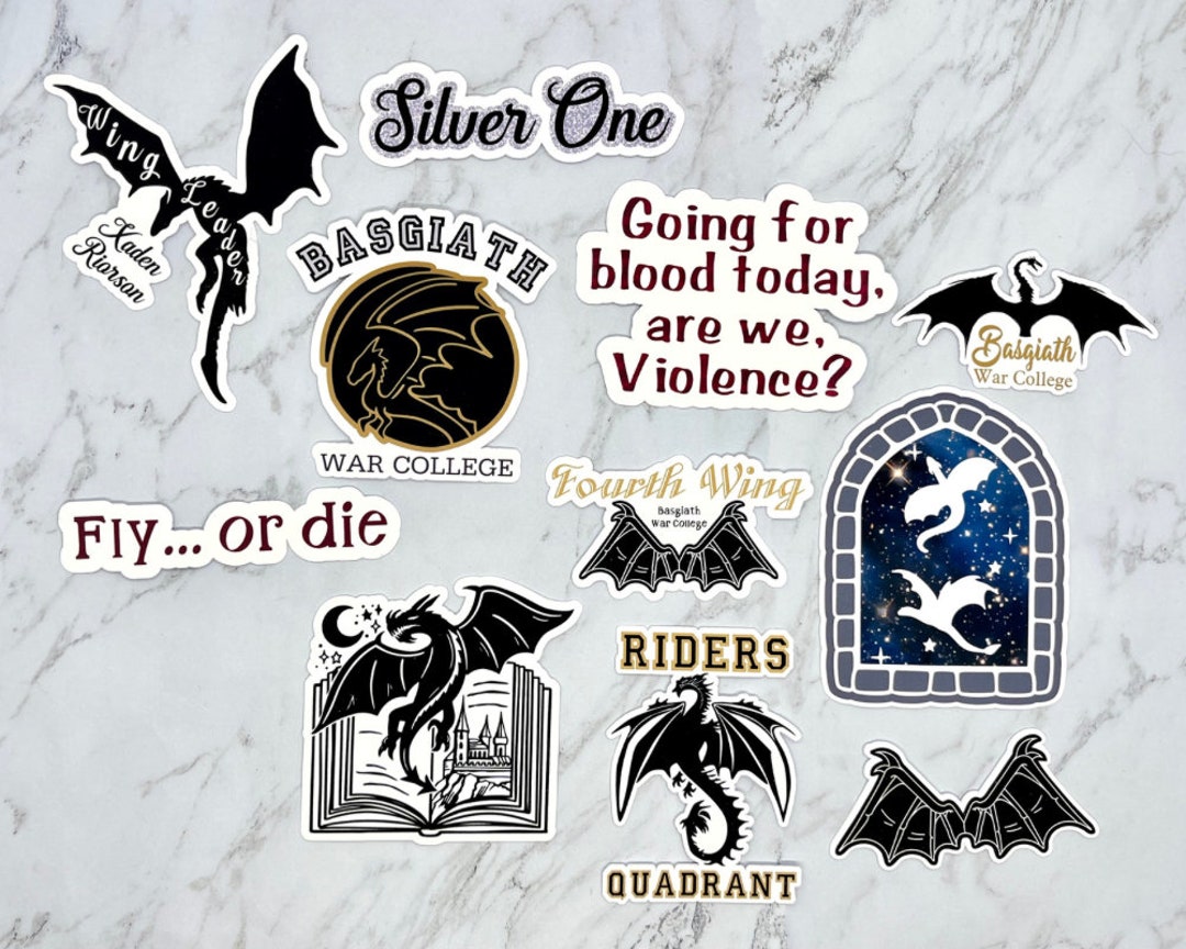 Fourth Wing Stickers Book Stickers Basgiath War College - Etsy