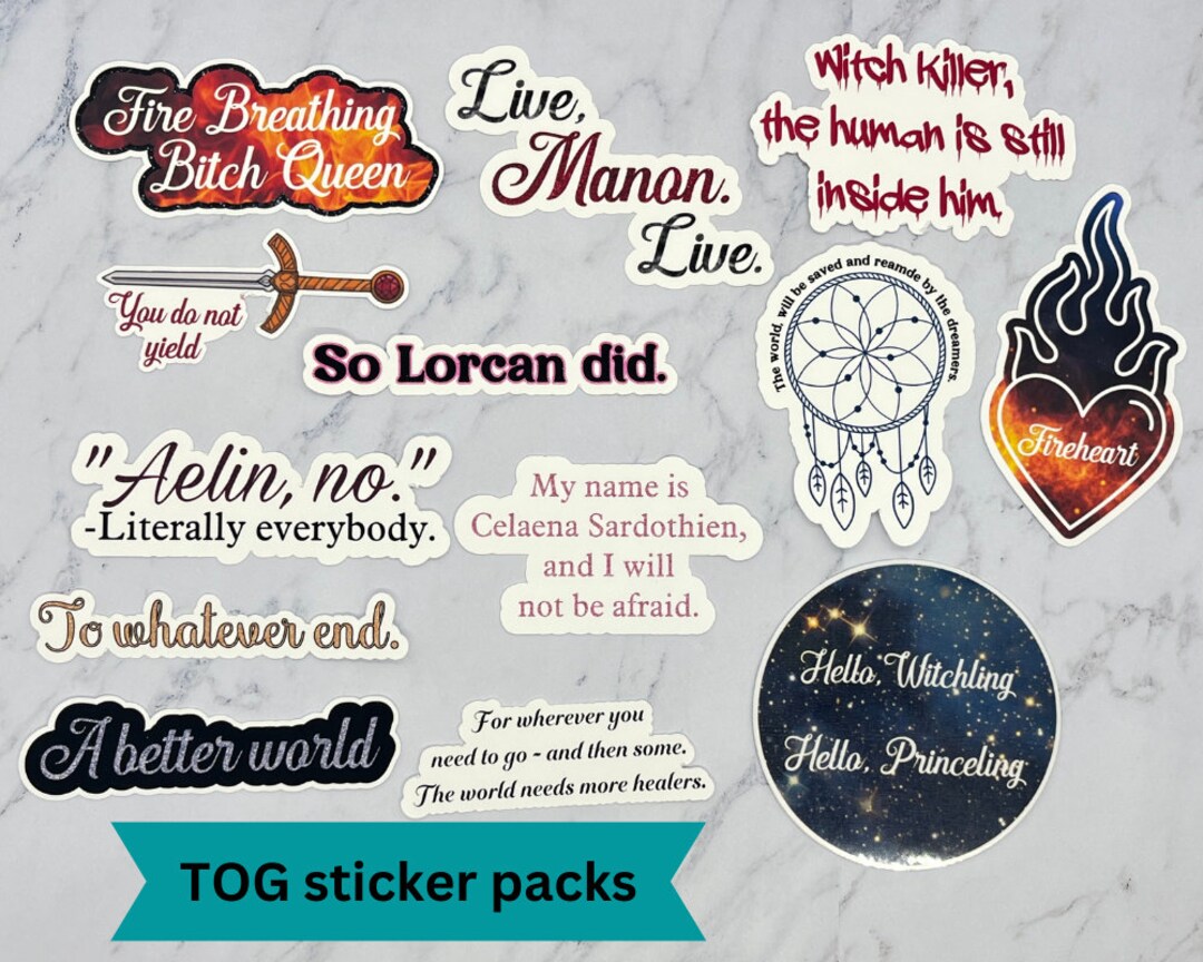 Throne of Glass Fantasy Book Stickers, Booktok Stickers, Dragon and ...