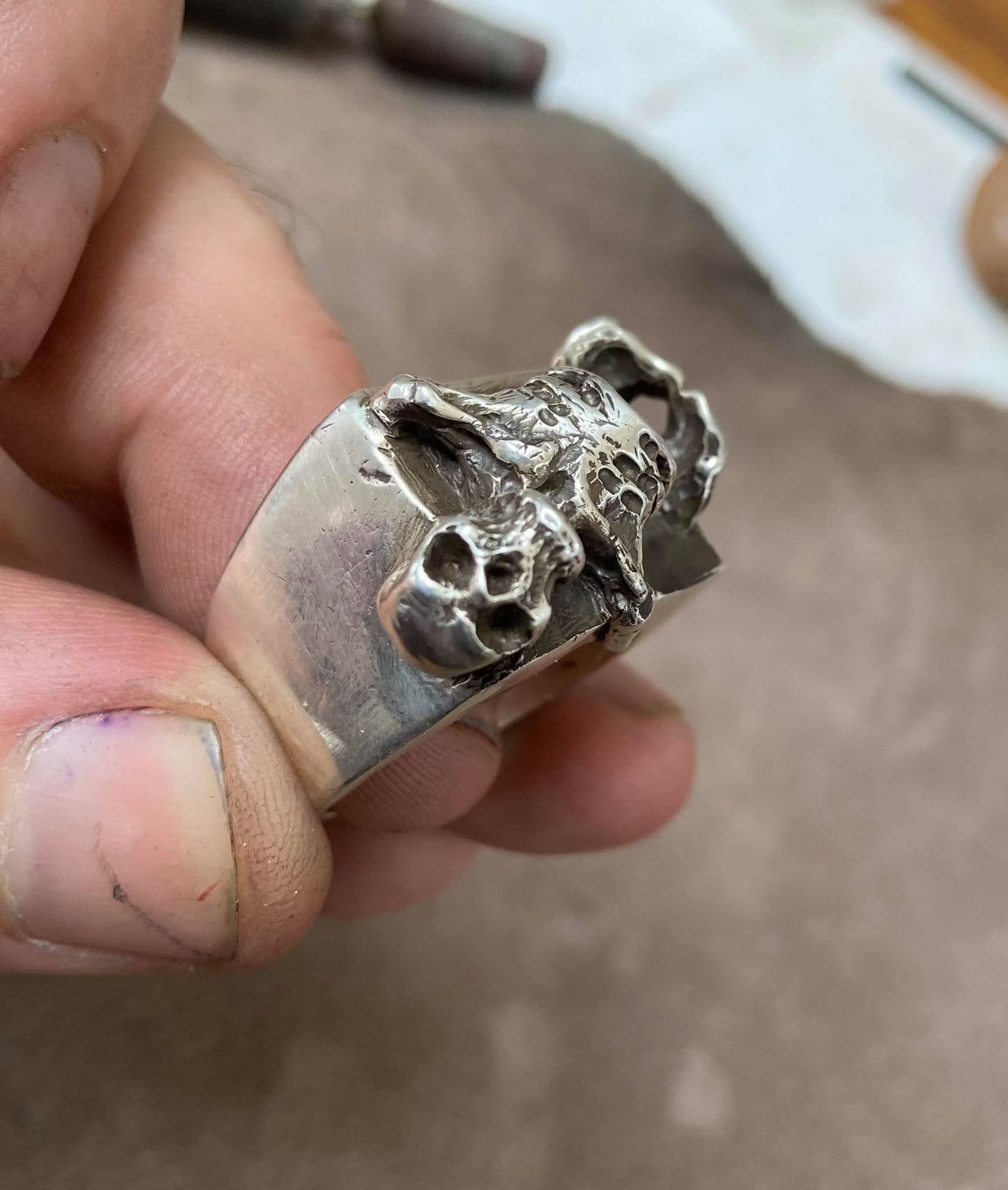 Corpse ring 1. Hand made solid Stirling silver Corpse ring | Etsy