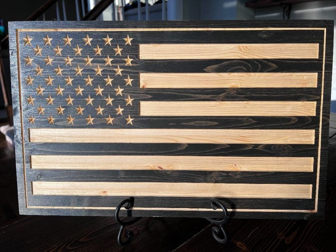 Carved Wooden Flag - Etsy