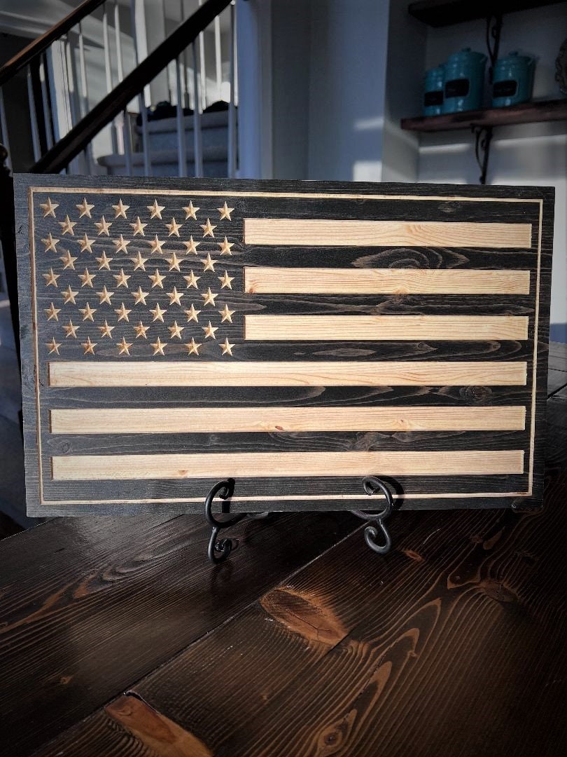 Carved Wooden Flag - Etsy
