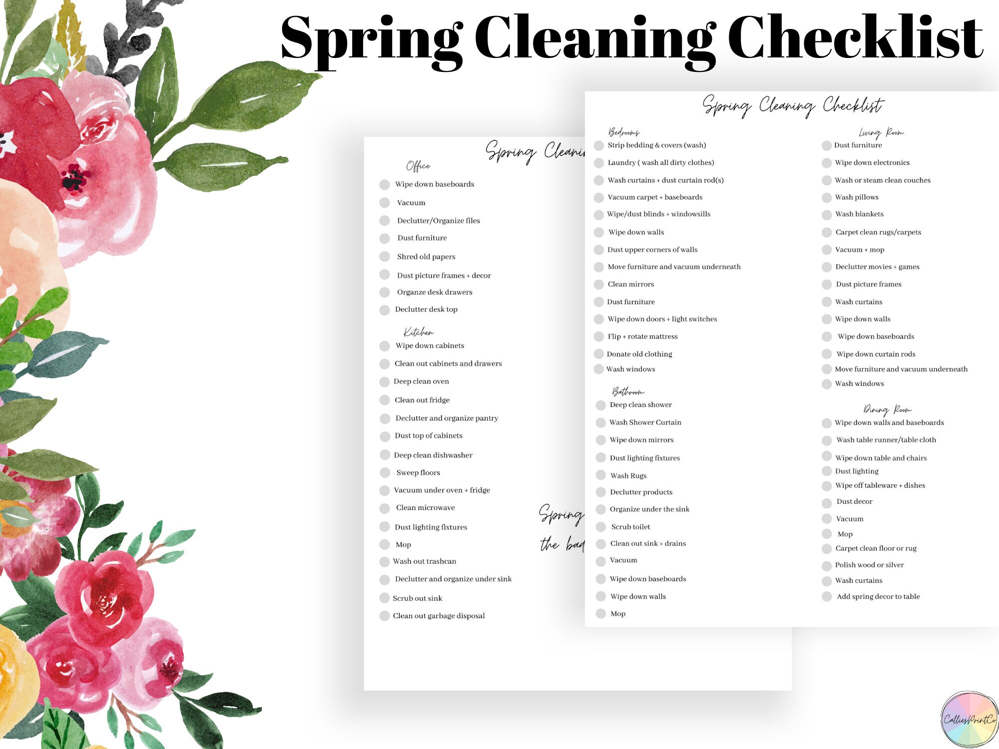 Spring Cleaning Checklist Printable| Deep Cleaning Checklist| Printable ...