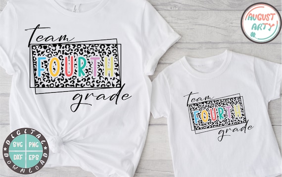 Leopard Print Team Fourth Grade Svg4th Grade Teacher School - Etsy