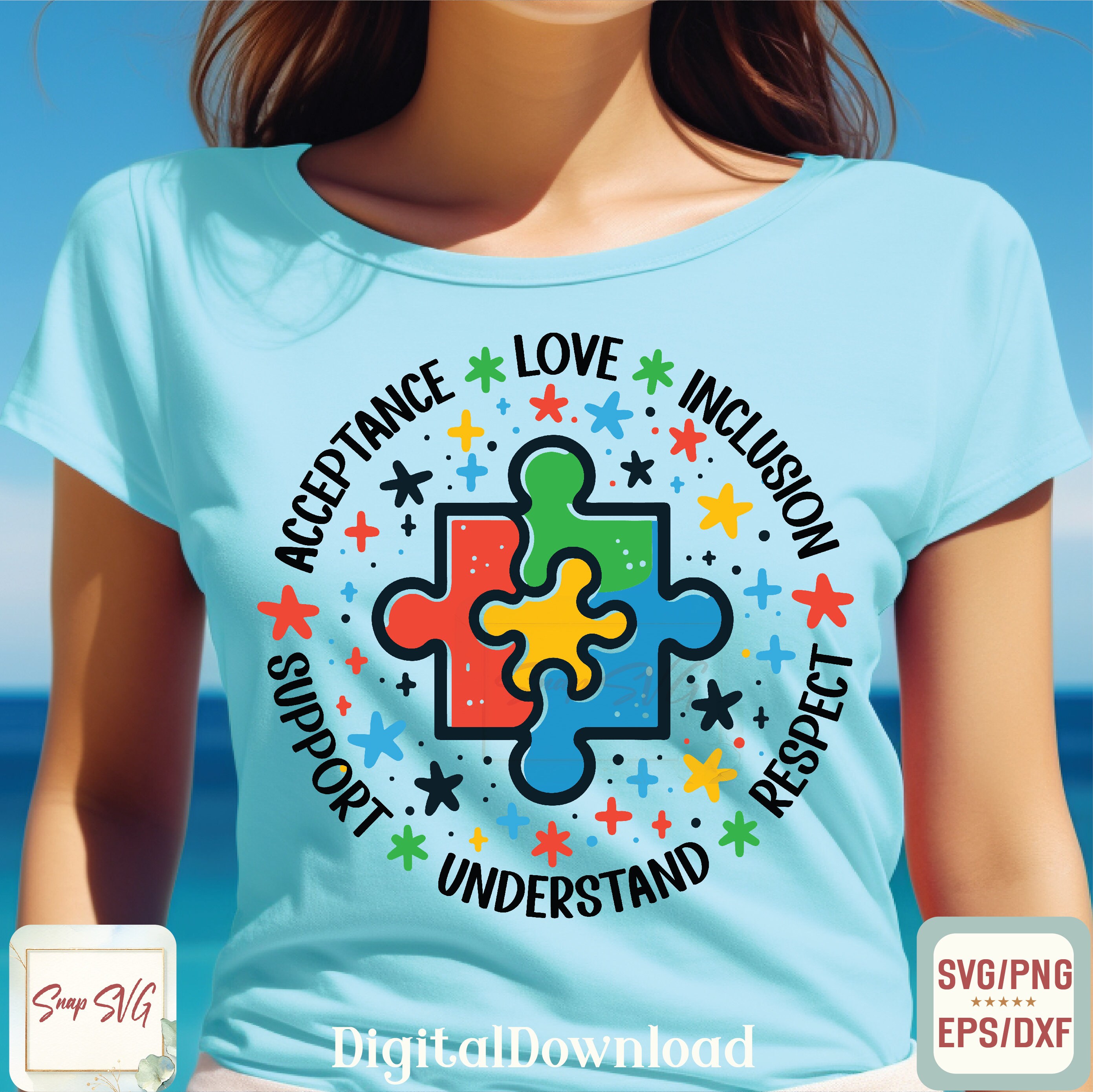 Autism Awareness Acceptance Doodle Svg-mindfulness Support Shirt ...