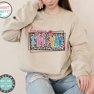 Happy Fri Yay Leopard Print Svgteacher Gifthappy Friday - Etsy