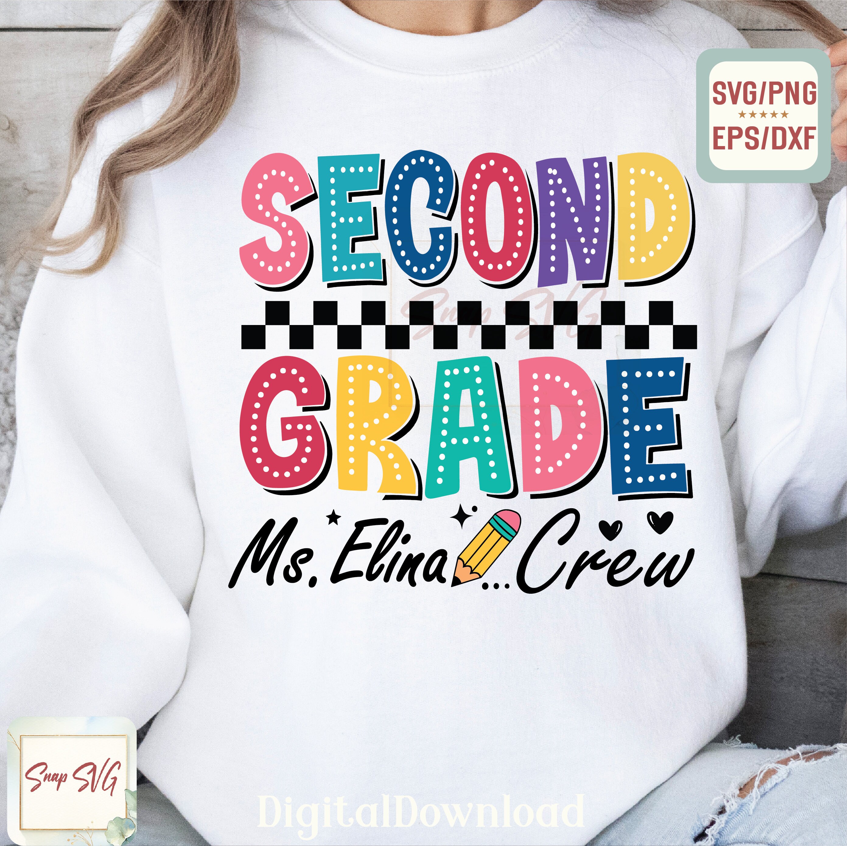 Colorful Second Grade Crew Svg,back to School Svg,classroom Decor ...