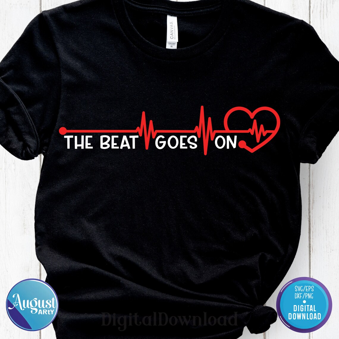 The Beat Goes on Svg,pulse Svg, Heartbeat Svg,go Red for Heart Health ...
