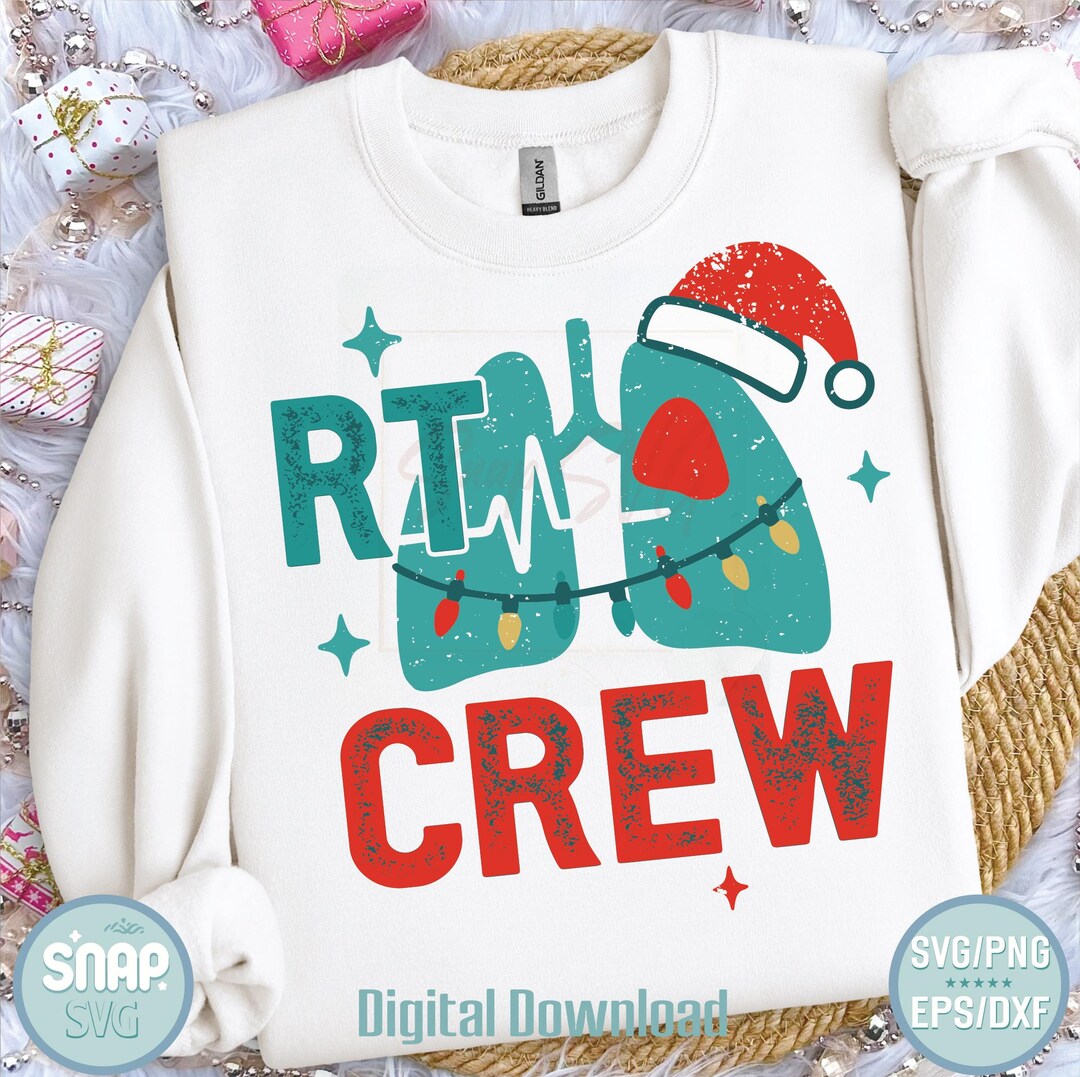 RT Crew Christmas SVG PNG | Respiratory Therapist Xmas Shirt | Medical ...
