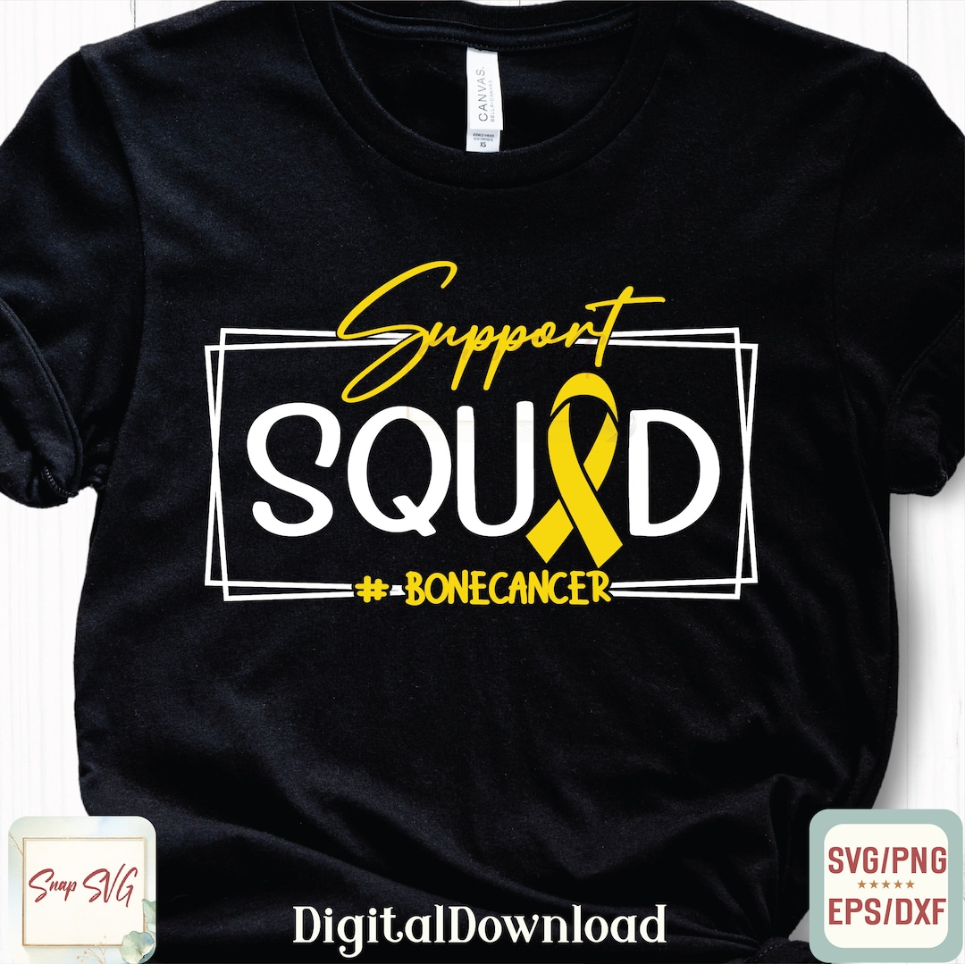 Support Squad Bone Cancer Awareness Svg,yellow Ribbon Svg,cancer ...