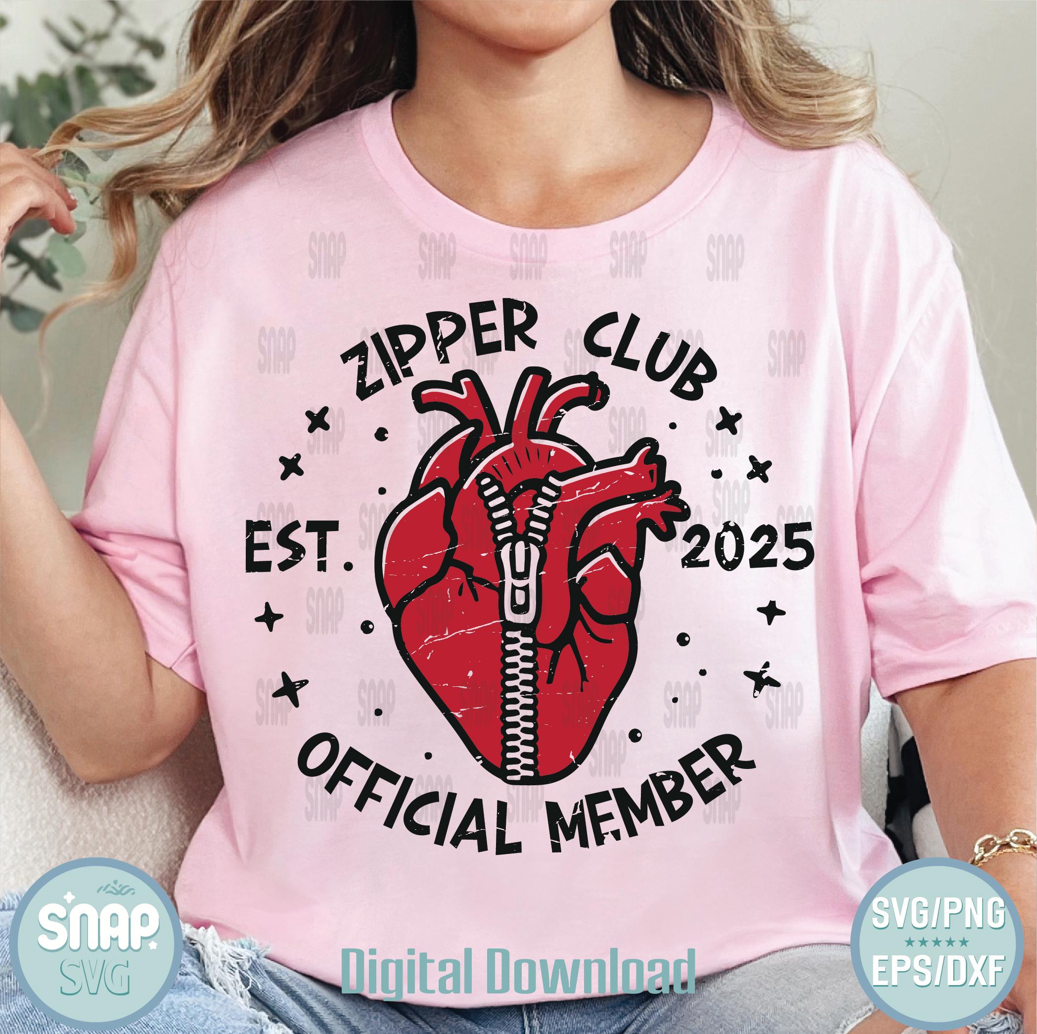 Zipper Club Official Member SVG: Heart Surgery Survivor Design (digital ...