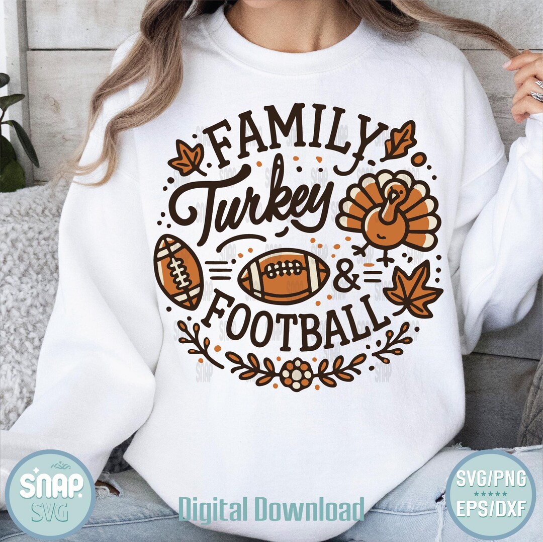 Family Turkey Football SVG: Thanksgiving Game Design (digital Download ...