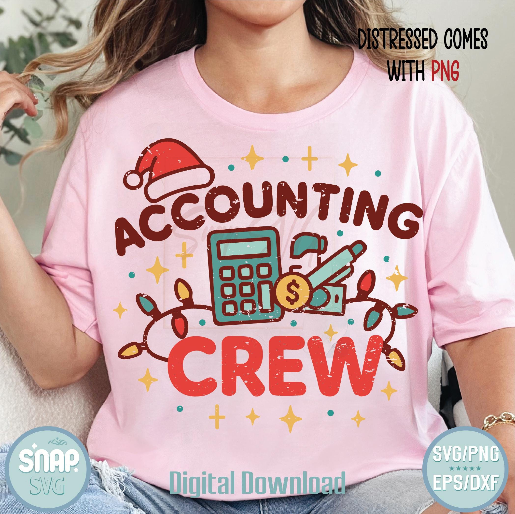 Accounting Crew Christmas Shirt SVG | Accountant Holiday Lightgn ...