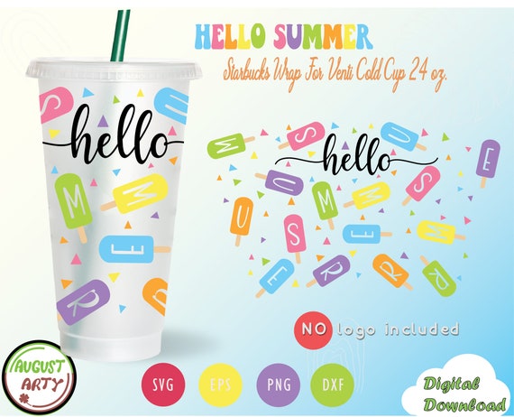 Hello Summerno Hole Starbucks Cold Cup Full Wrap Venti 24oz. - Etsy