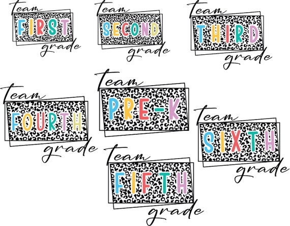 Leopard Print Team Teacher Grade Svg Bundleteam Mom Squad - Etsy