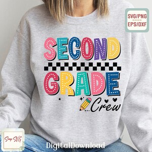 Colorful Second Grade Crew Svg,back to School Svg,classroom Decor ...
