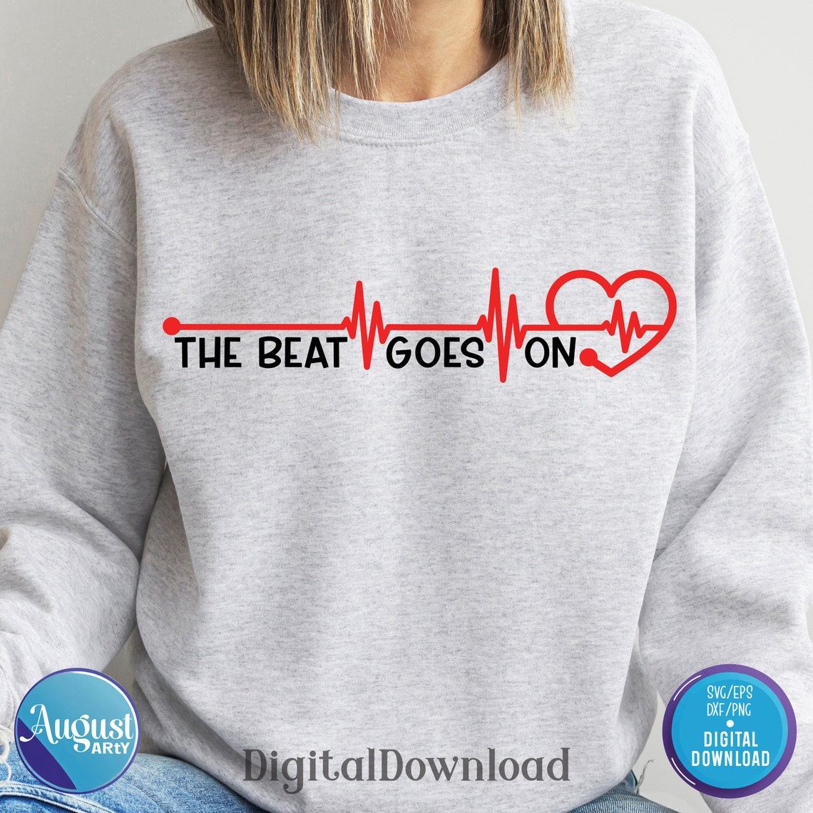 The Beat Goes on Svg,pulse Svg, Heartbeat Svg,go Red for Heart Health ...