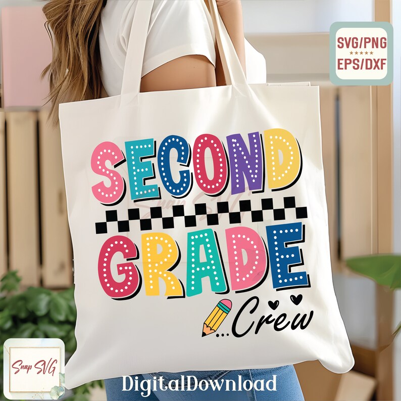 Colorful Second Grade Crew Svg,back to School Svg,classroom Decor ...