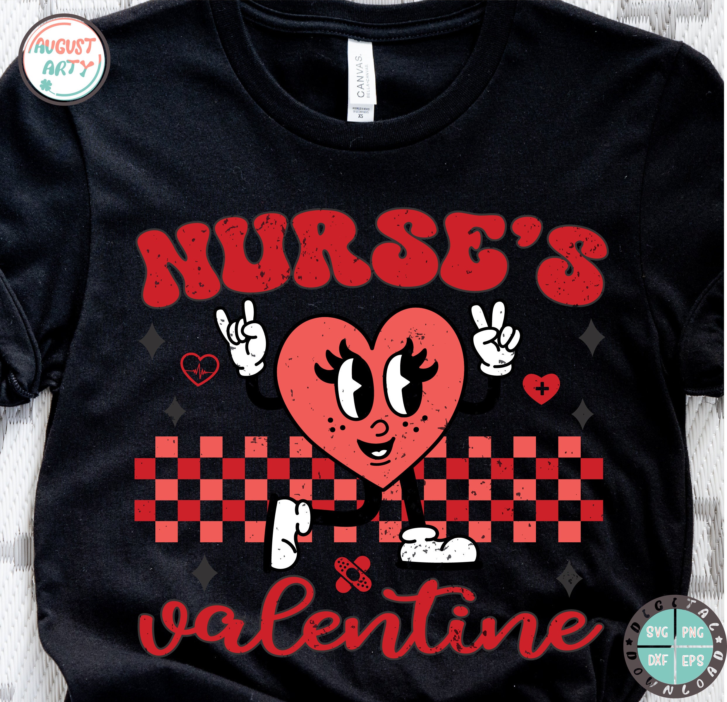 Nurses Valentine Svg,retro Groovy Valentine Svg,valentines Sublimation ...