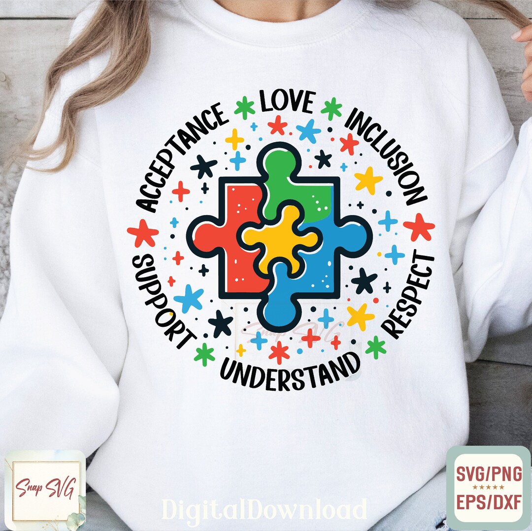 Autism Awareness Acceptance Doodle Svg-mindfulness Support Shirt ...