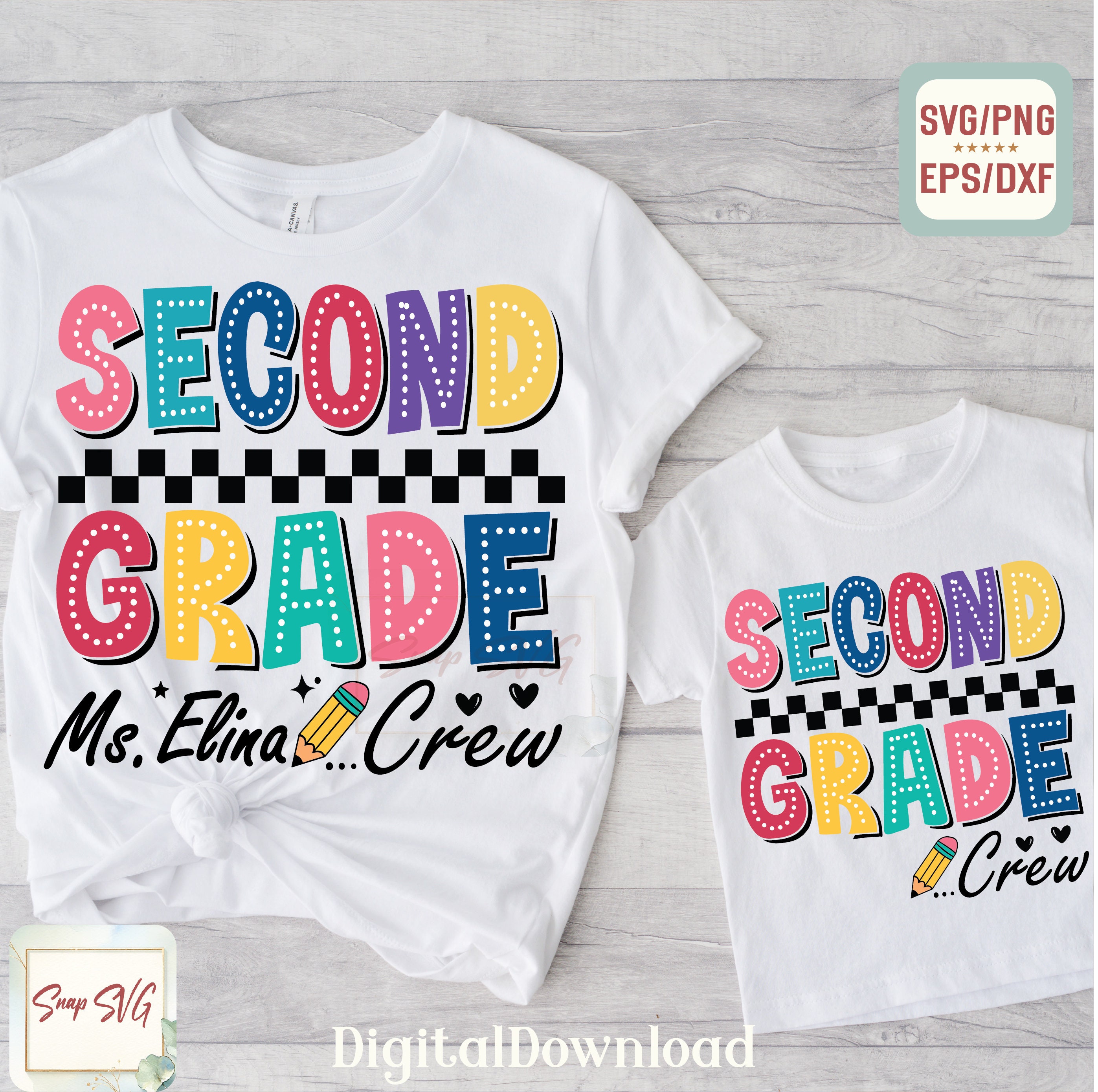 Colorful Second Grade Crew Svg,back to School Svg,classroom Decor ...