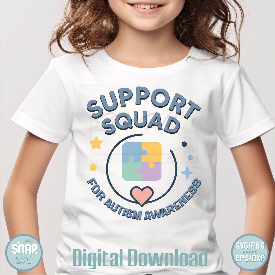 Autism Awareness Support Squad SVG: Puzzle Piece Clipart (digital ...