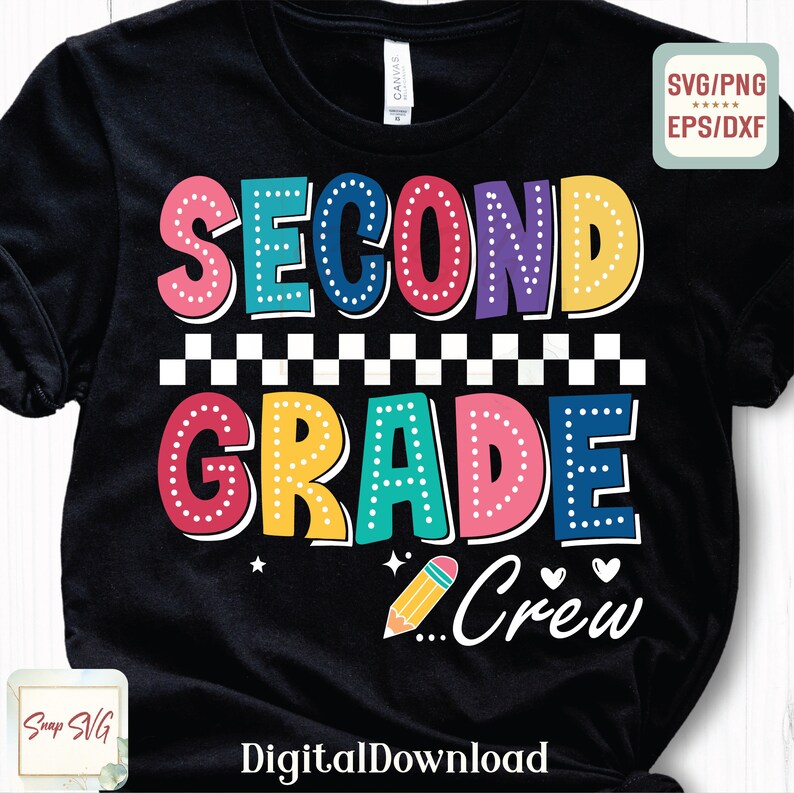 Colorful Second Grade Crew Svg,back to School Svg,classroom Decor ...