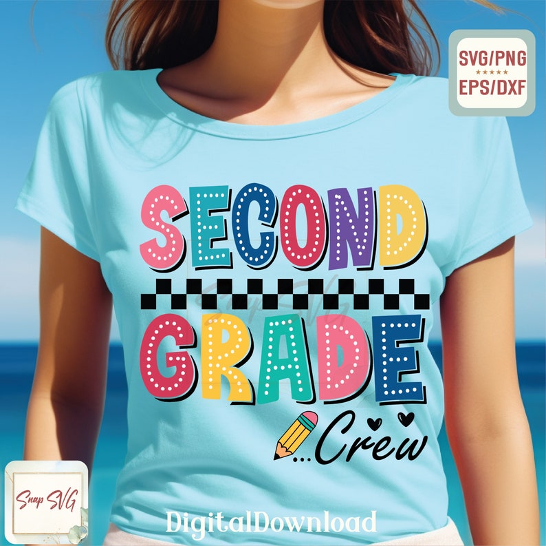Colorful Second Grade Crew Svg,back to School Svg,classroom Decor ...