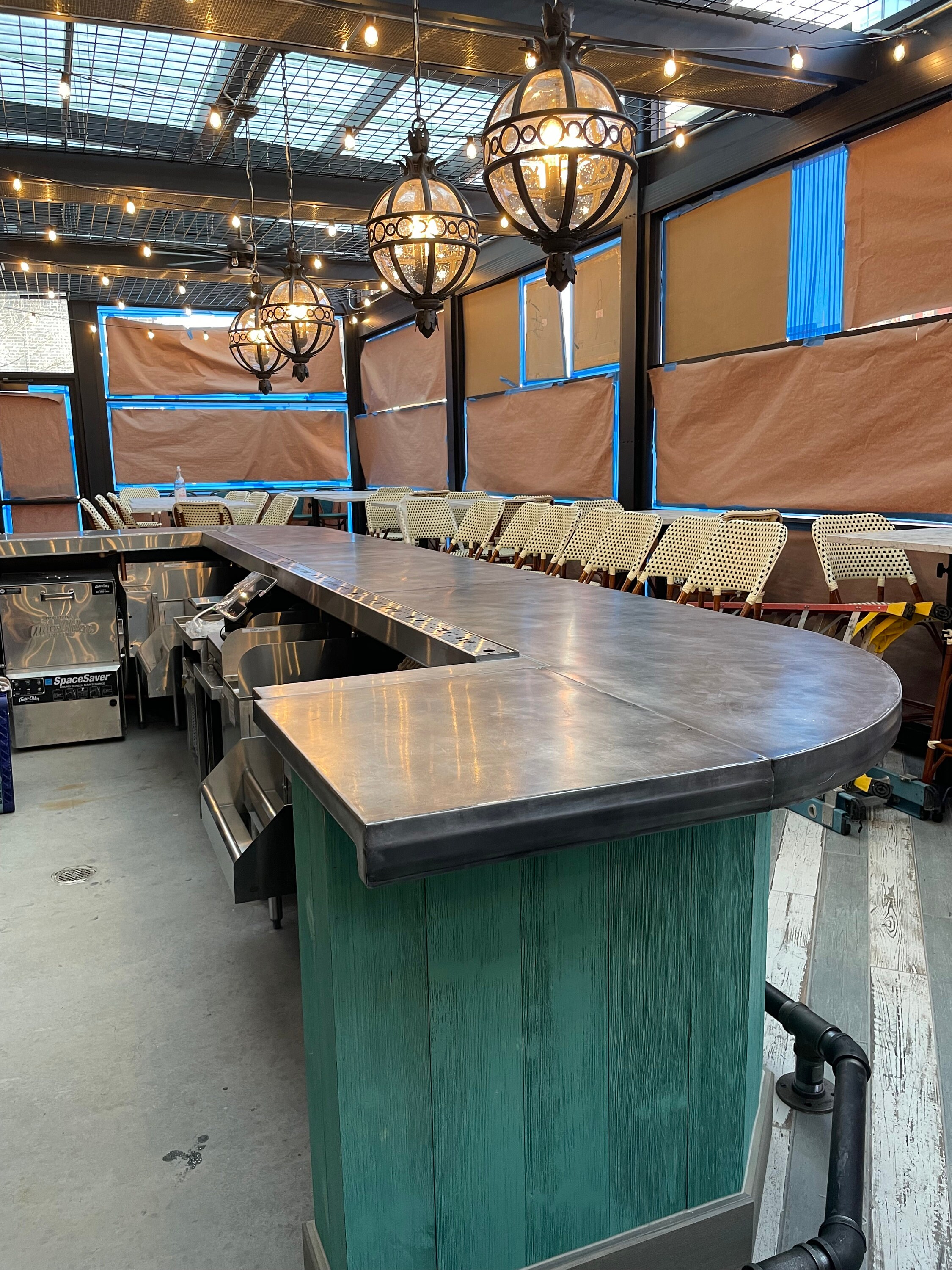 Commercial Metal Bar Tops Custom Zinc, Copper and Brass Restaurant Bar ...
