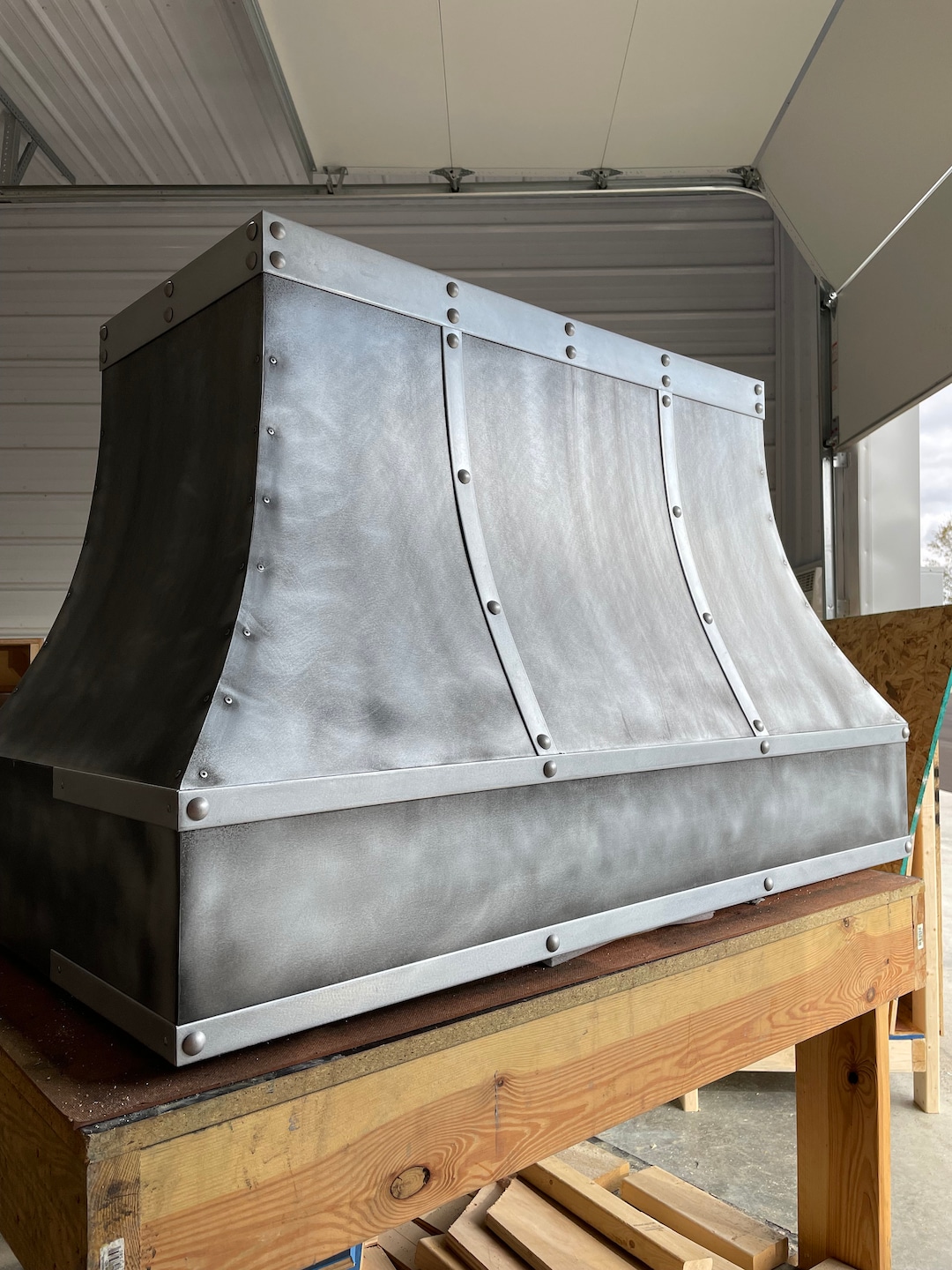 Custom Artisan Zinc Range Hood - SLATE - Double Sweep - - Etsy