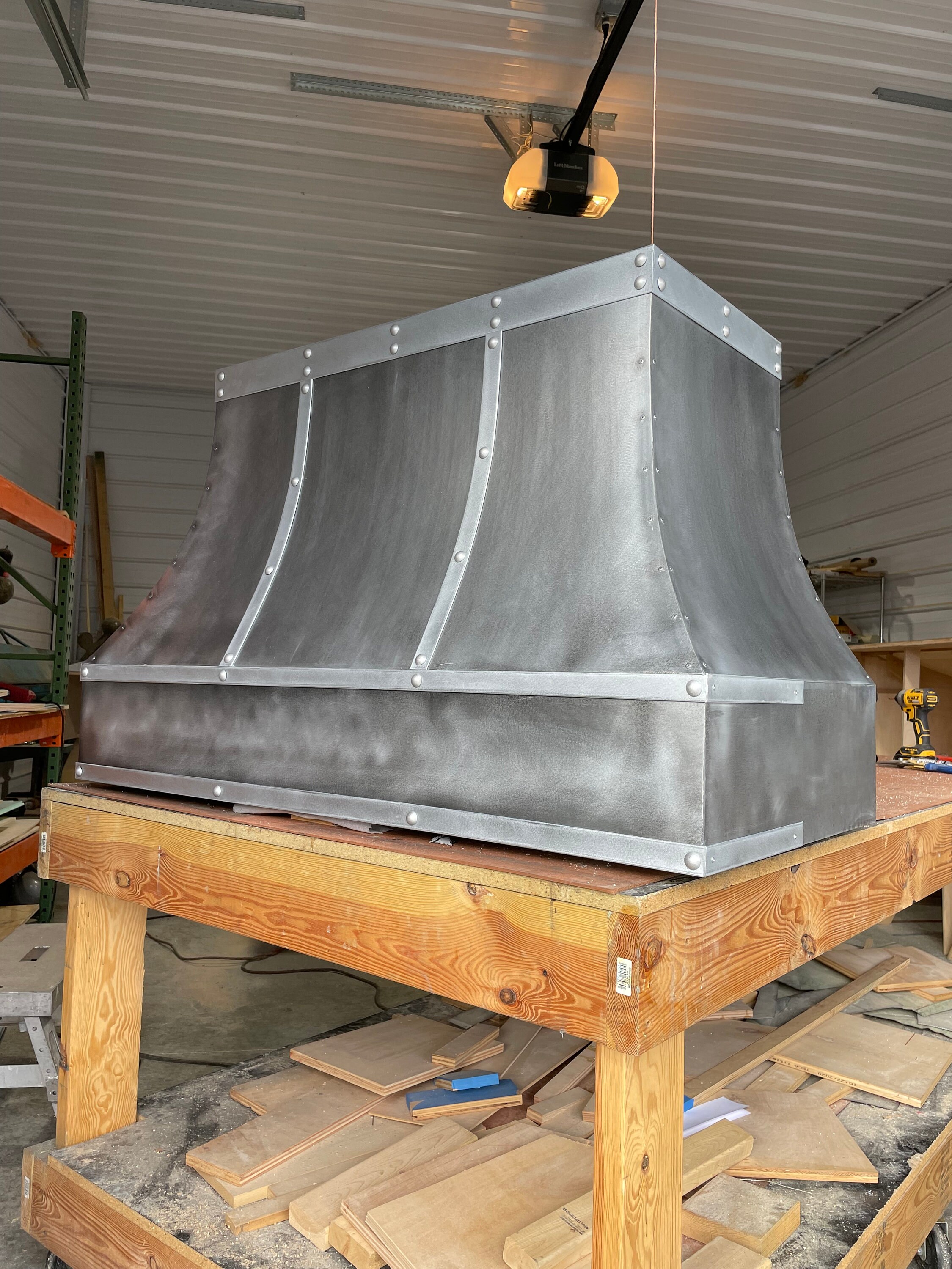 Custom Artisan Zinc Range Hood - SLATE - Double Sweep - - Etsy