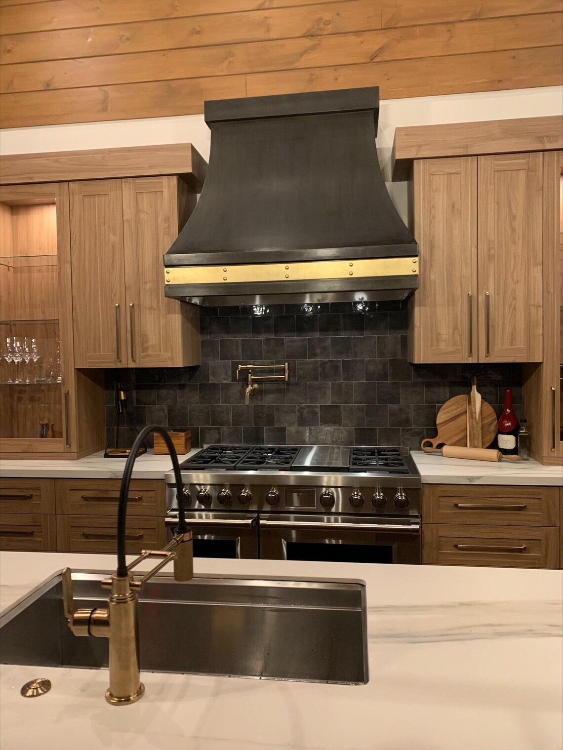 Custom Artisan Zinc Range Hoods Double Sweep Casing and - Etsy