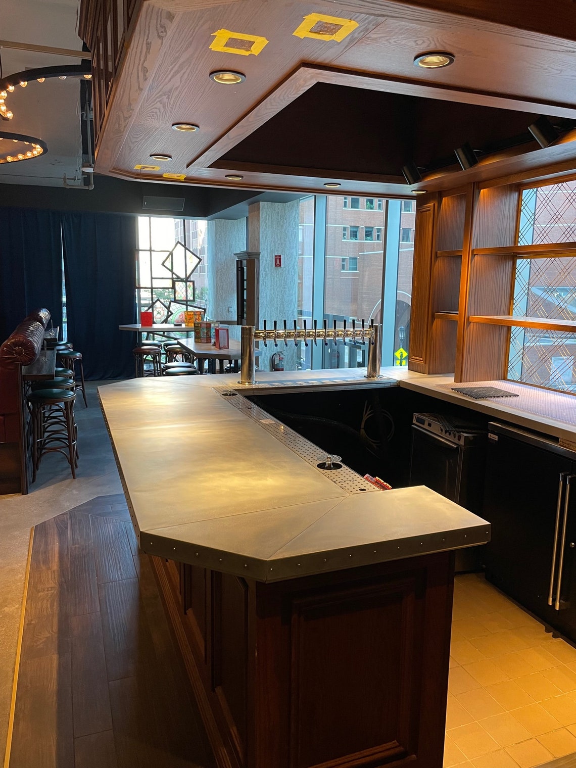 Handmade Metal Bar Top: Custom Zinc, Copper, Brass Restaurant Tables - Etsy