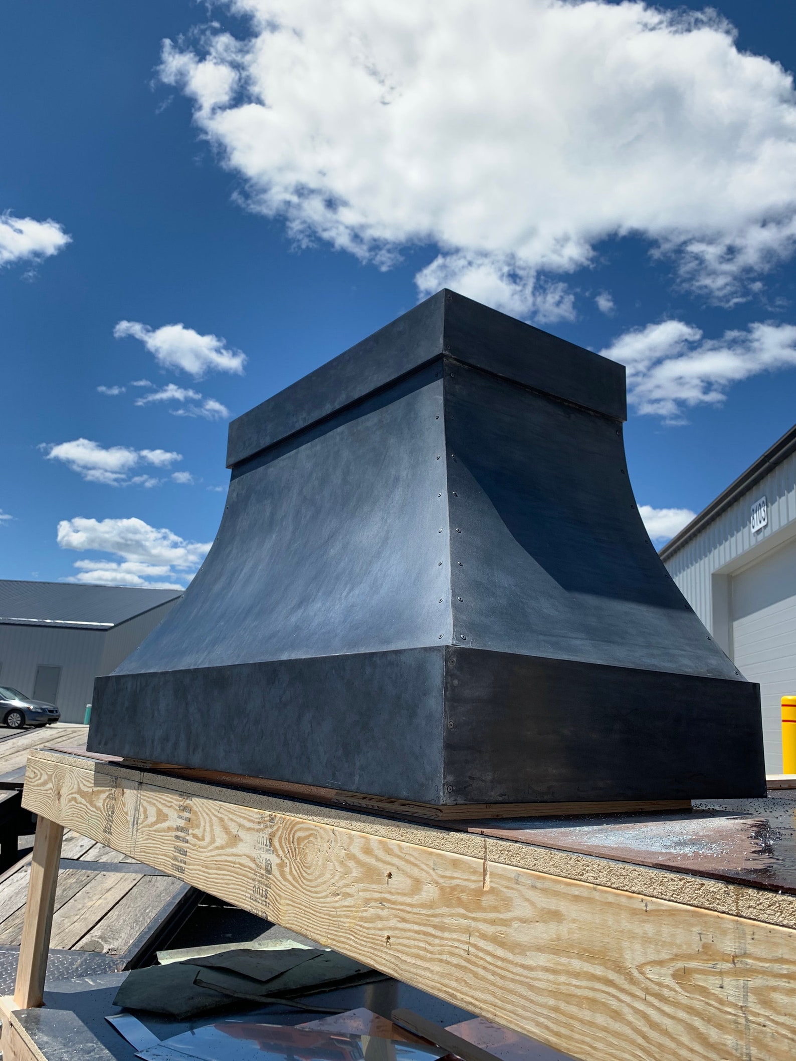 Custom Artisan Zinc Range Hood Double Sweep Casing | Etsy