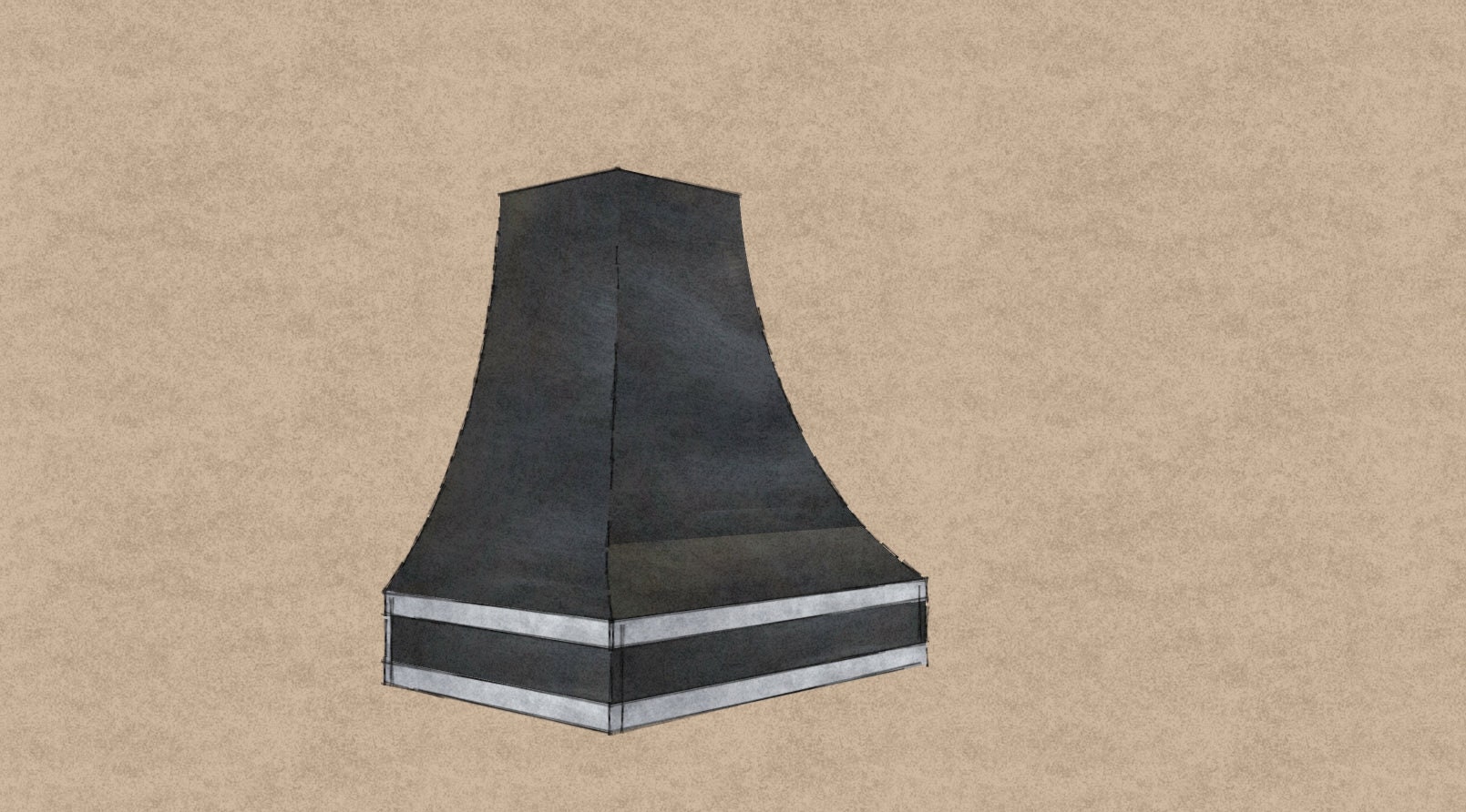 Custom Artisan Zinc Range Hoods Double Sweep Casing and - Etsy