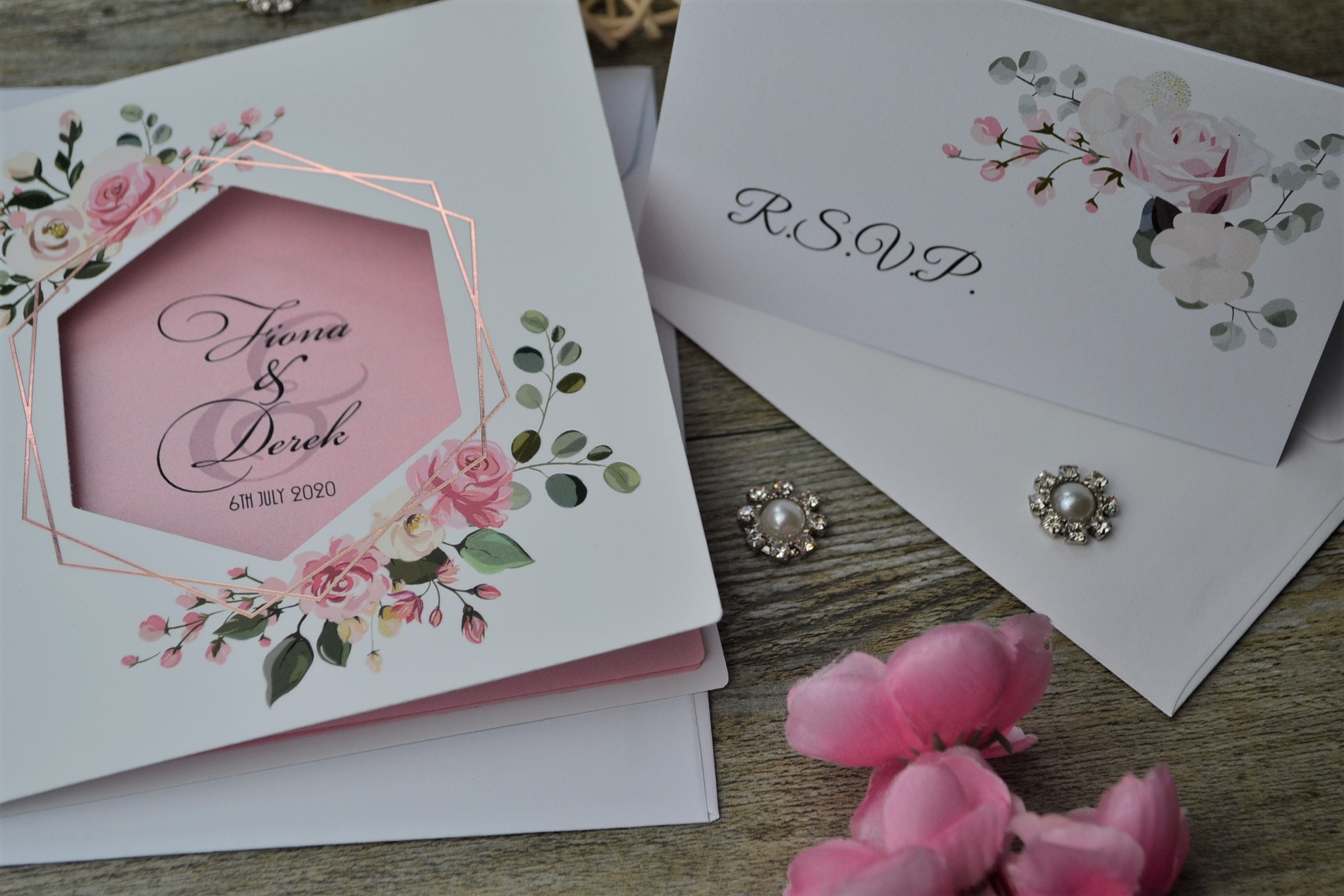 Wedding Invitation, Flower Invitation, Rustic Invitation - Etsy