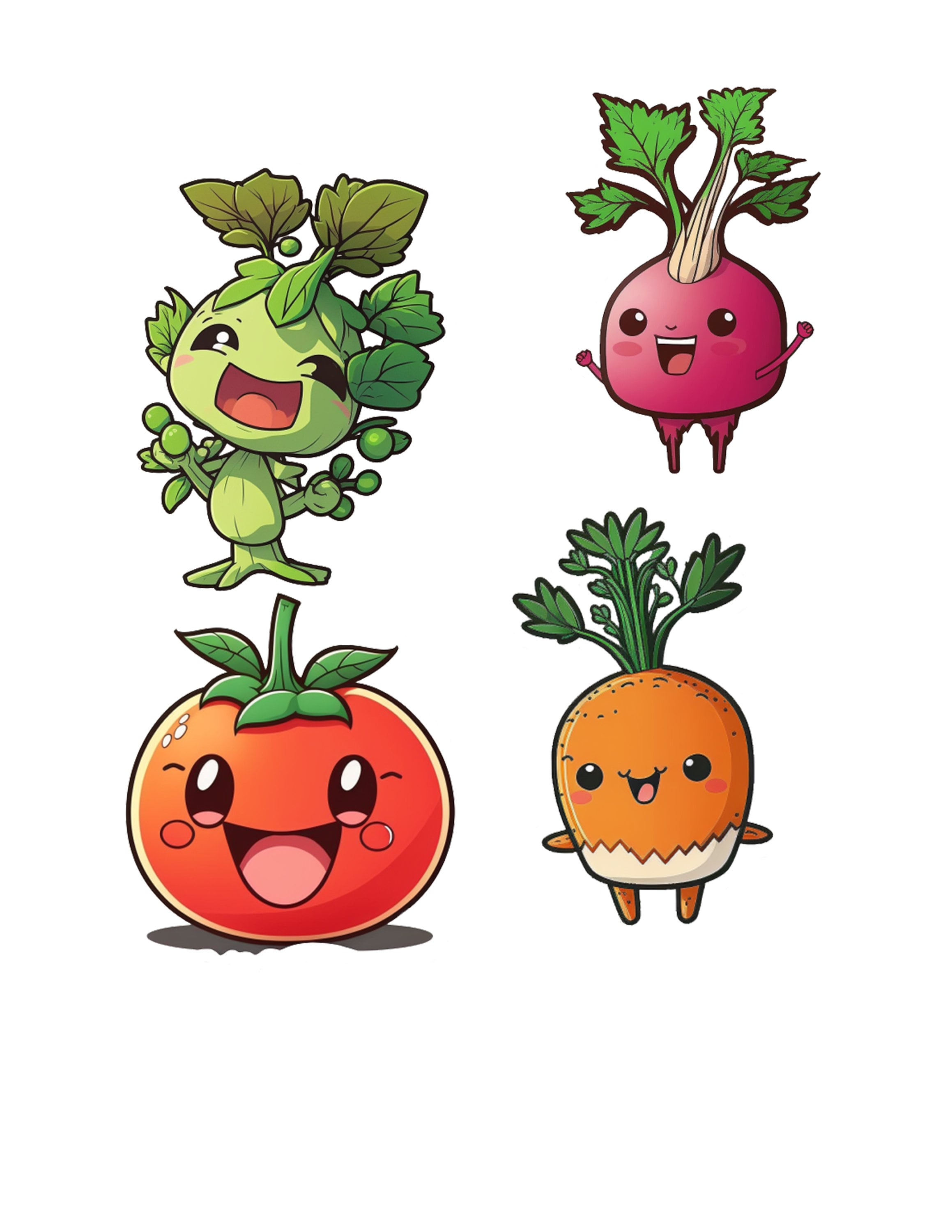 Anime Style Veggie PNG & Svg's - Etsy