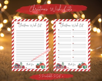 Christmas Wish List Printable, My Christmas Wish List, Instant Download ...