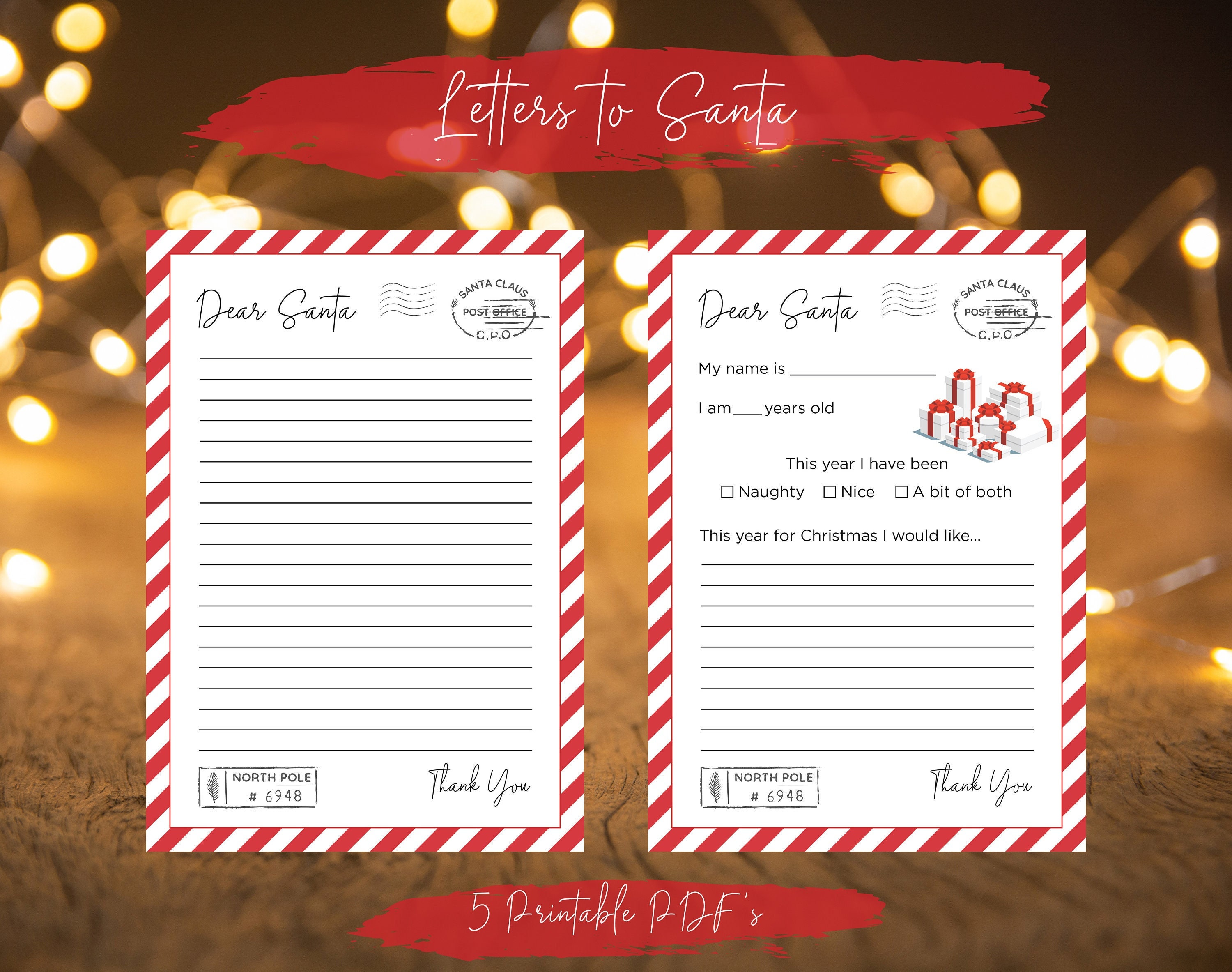 Letter to Santa | Printable | Kids Letter to Santa | Downloadable - Etsy