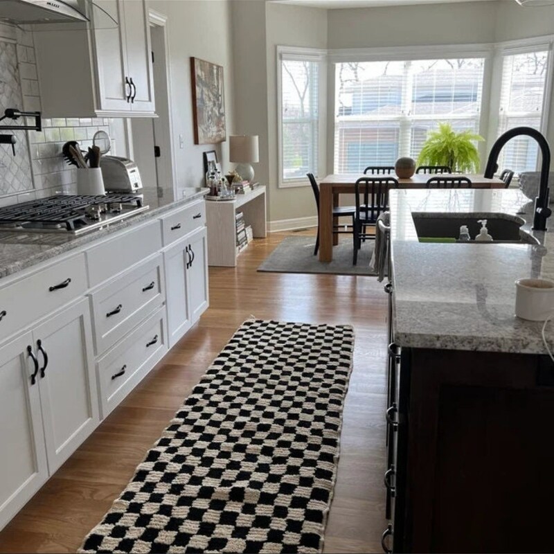 Checkered Rug Runner - Etsy