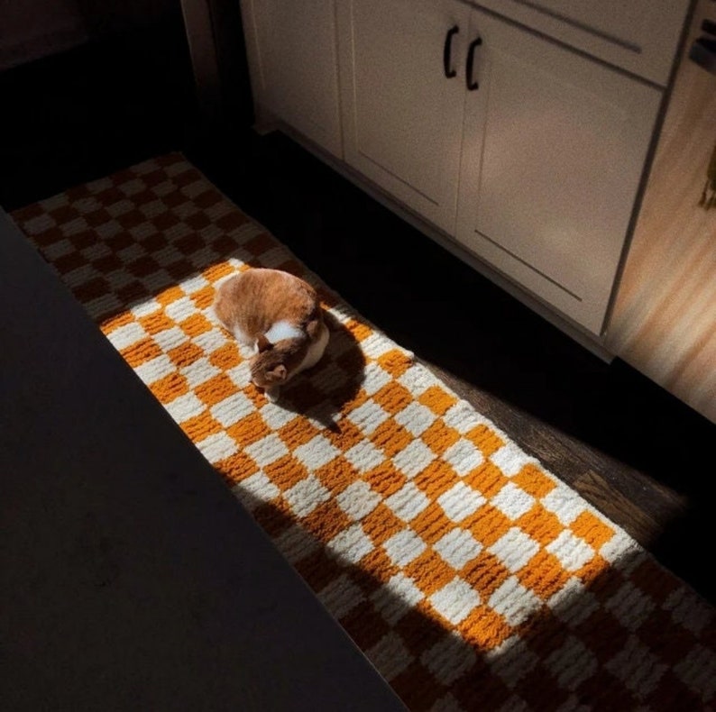 Checkered Runner wooll-boho Runner-stunning Carpet - Etsy