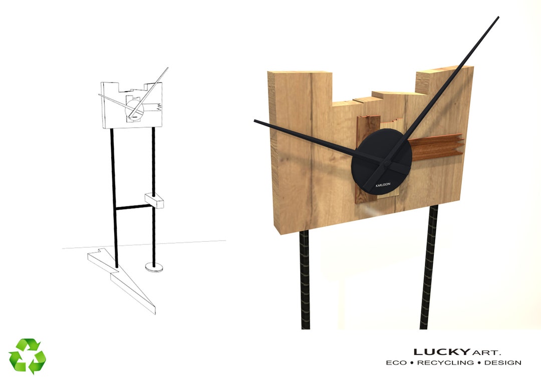 Large Standing Clock, Loft Clock, Original Oak Clock, Oak Clock ...