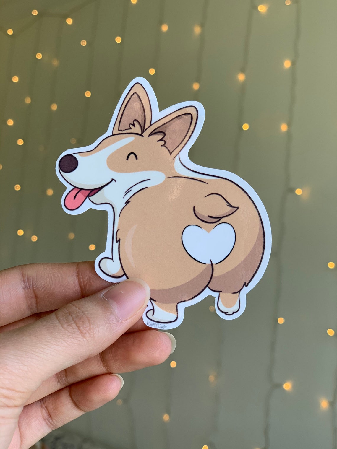 Corgi Heart Butt Glossy Sticker Cute Laptop Sticker Water - Etsy