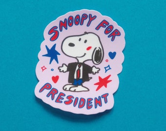 Bumper Sticker Snoopy for President - Etsy