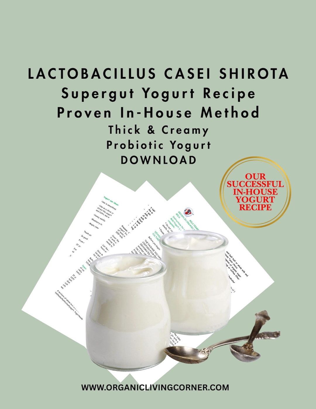 LACTOBACILLUS CASEI SHIROTA Supergut Yogurt Recipe Download | Proven In ...