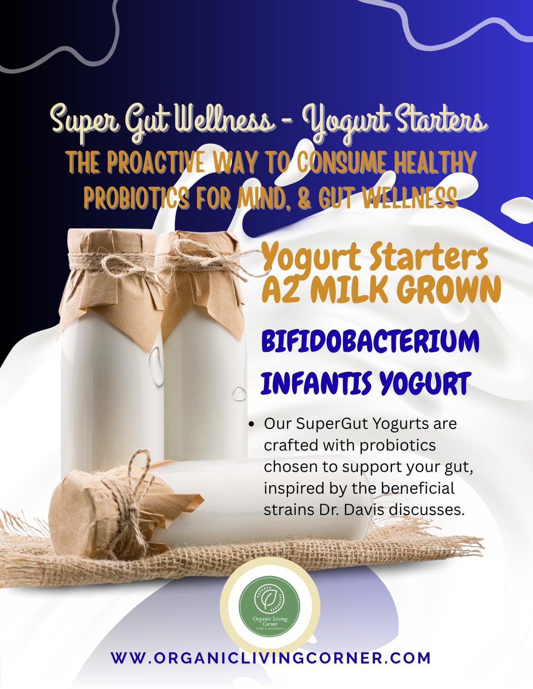 B. Infantis Yogurt Starter Kit: A2 Milk Probiotic Culture - Supergut ...