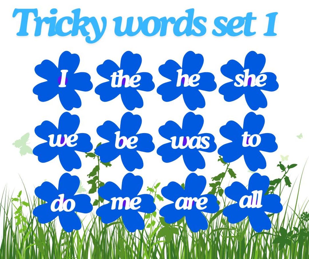 Jolly Phonics Tricky Word Mat/ List/ Poster. Set 1-6 Tricky Words for ...